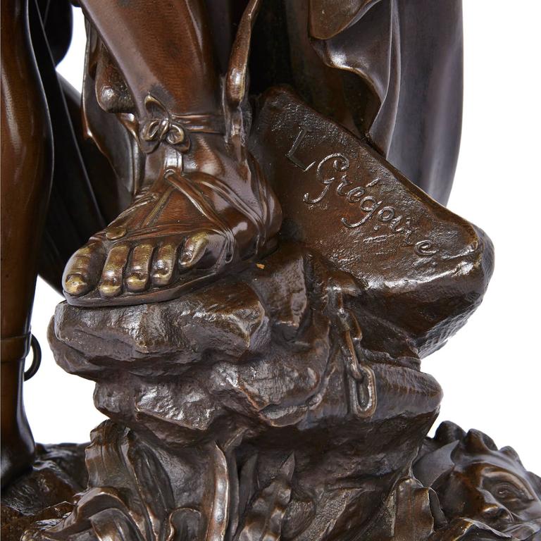 Patinated Bronze Antique Sculptural Group of Andromeda and Perseus by ...