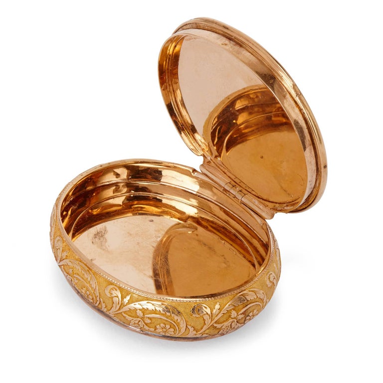 Pill Box Set in Gold with Italian Micromosaic Panels by Christian ...