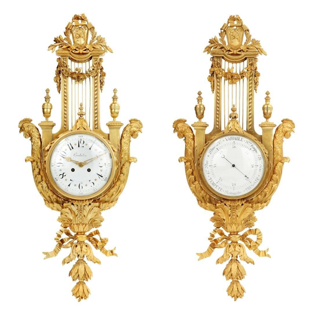 Large French 19th Century Gilt Bronze Wall Clock with Religious ...