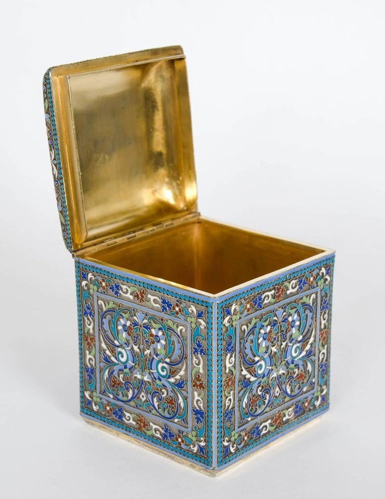 Late 19th Century Pair of Russian Cloisonné Enamel Boxes at 1stDibs