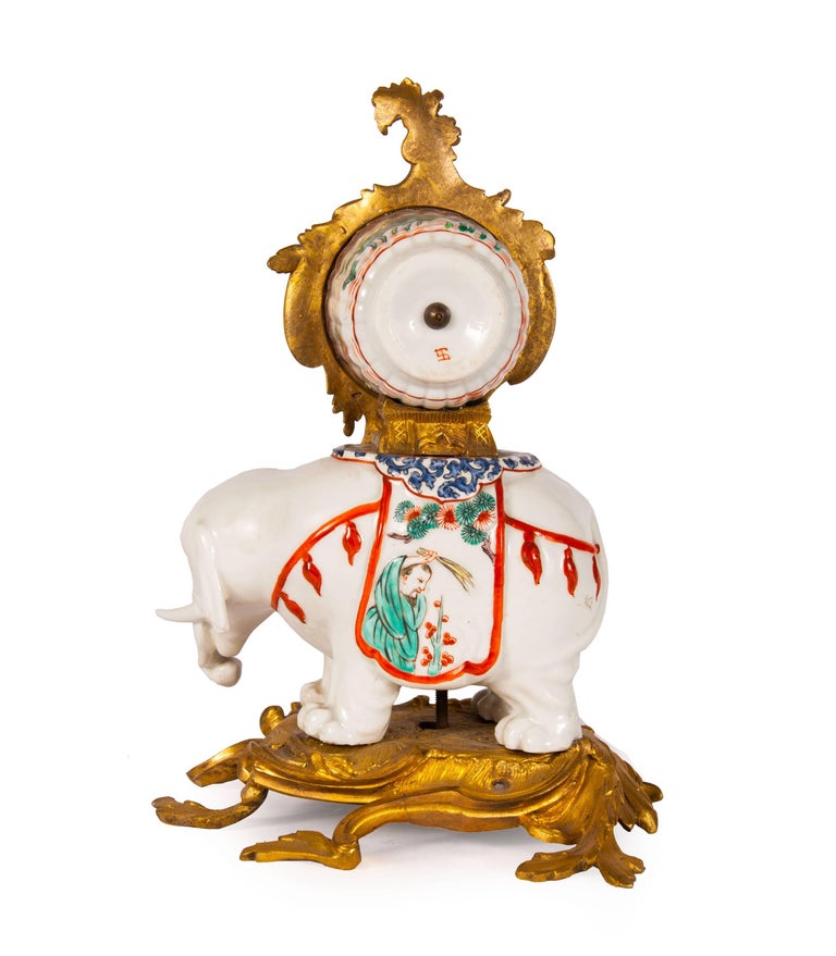 Samson Porcelain and Antique Ormolu Chinoiserie Elephant Clock For Sale ...