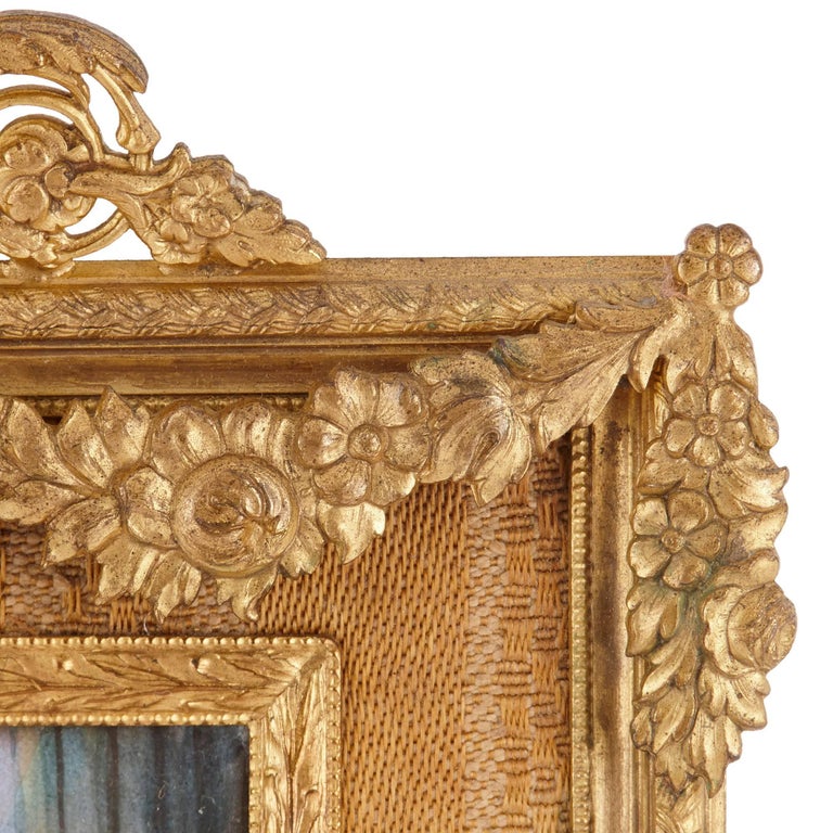19th Century French Limoges Enamel Plaque in Gilt Bronze Frame For Sale at 1stDibs
