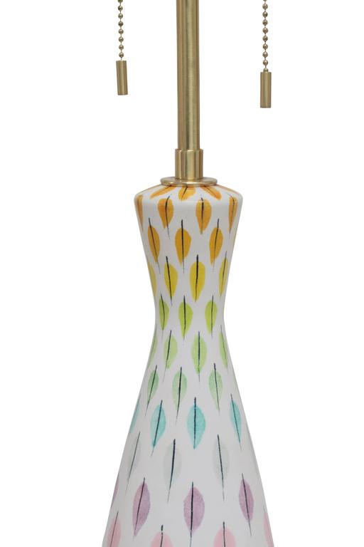 Bitossi Raymor Ceramic Feather Piume Multi-Color Lamps Pair Signed ...