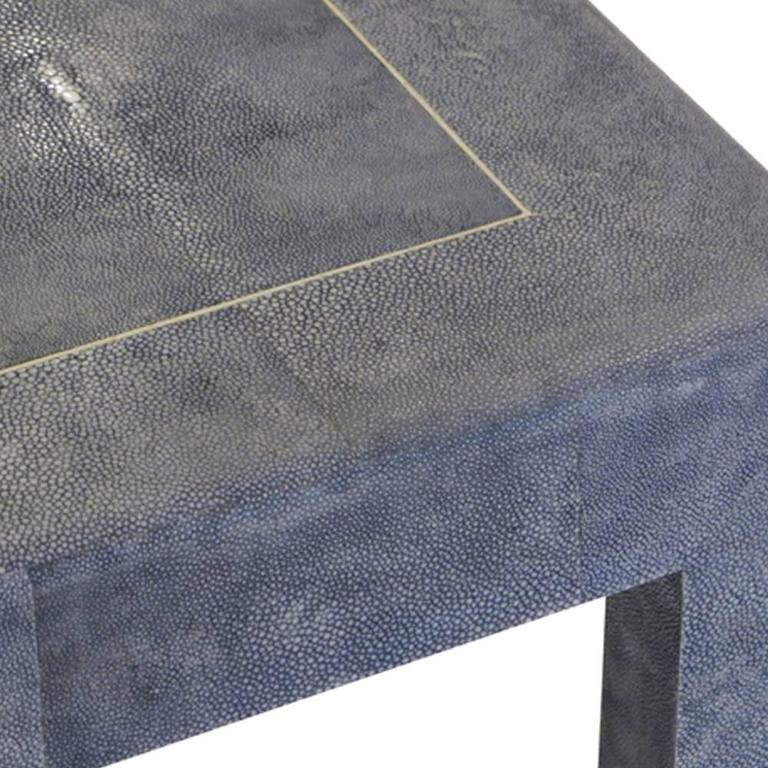 Karl Springer Shagreen and Bone Cocktail Table Signed USA 1980's at 1stDibs
