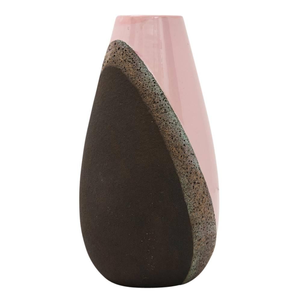 Ettore Sottsass Bitossi Ceramic Vase Pink Matte Black Signed, Italy ...