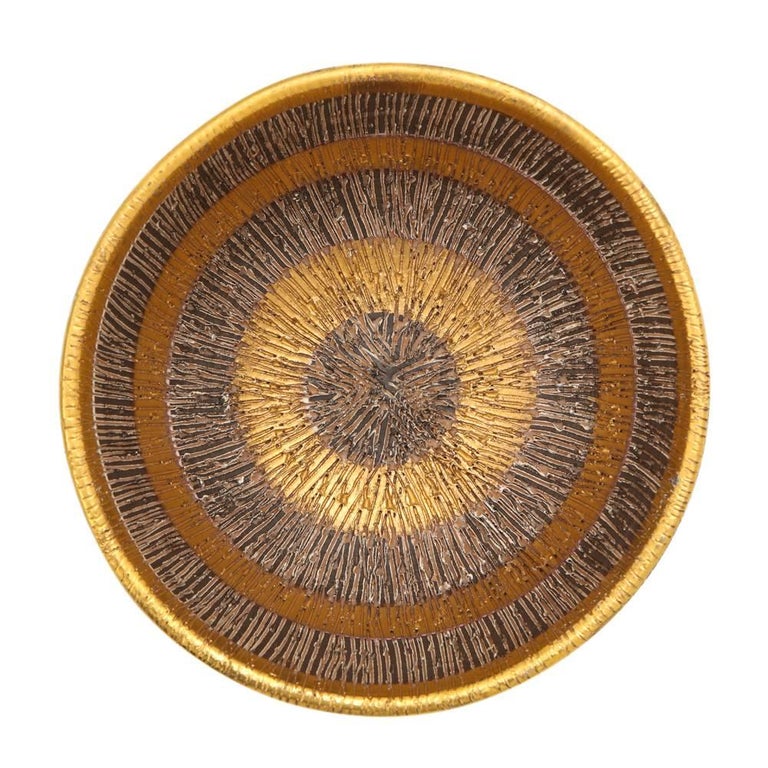 Bitossi Ceramic Bowl Gold Seta Bowl Signed, Italy, 1960s at 1stDibs ...