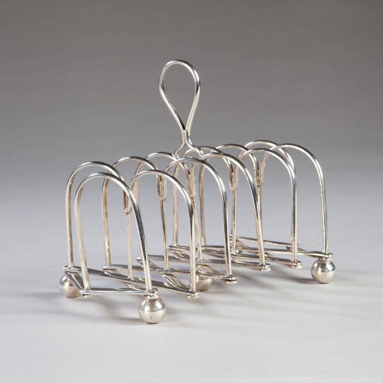 Edwardian Articulated Extending Silver Toast Rack at 1stDibs