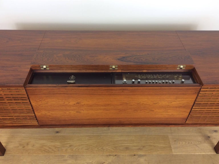 Midcentury Rosewood Radiogram with Bang and Olufsen System at 1stDibs
