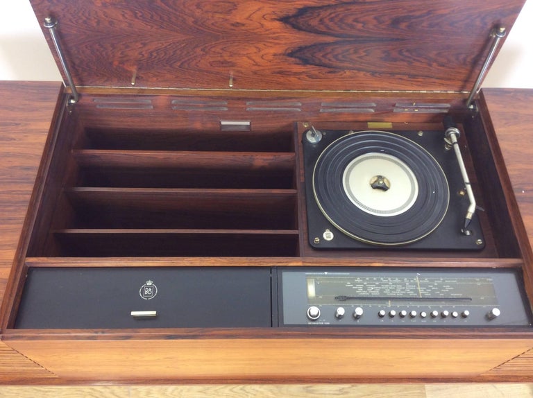 Midcentury Rosewood Radiogram with Bang and Olufsen System at 1stDibs