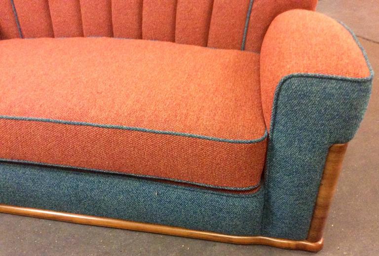 Art Deco Shell Back Sofa, Newly Upholstered at 1stDibs | art deco shell ...