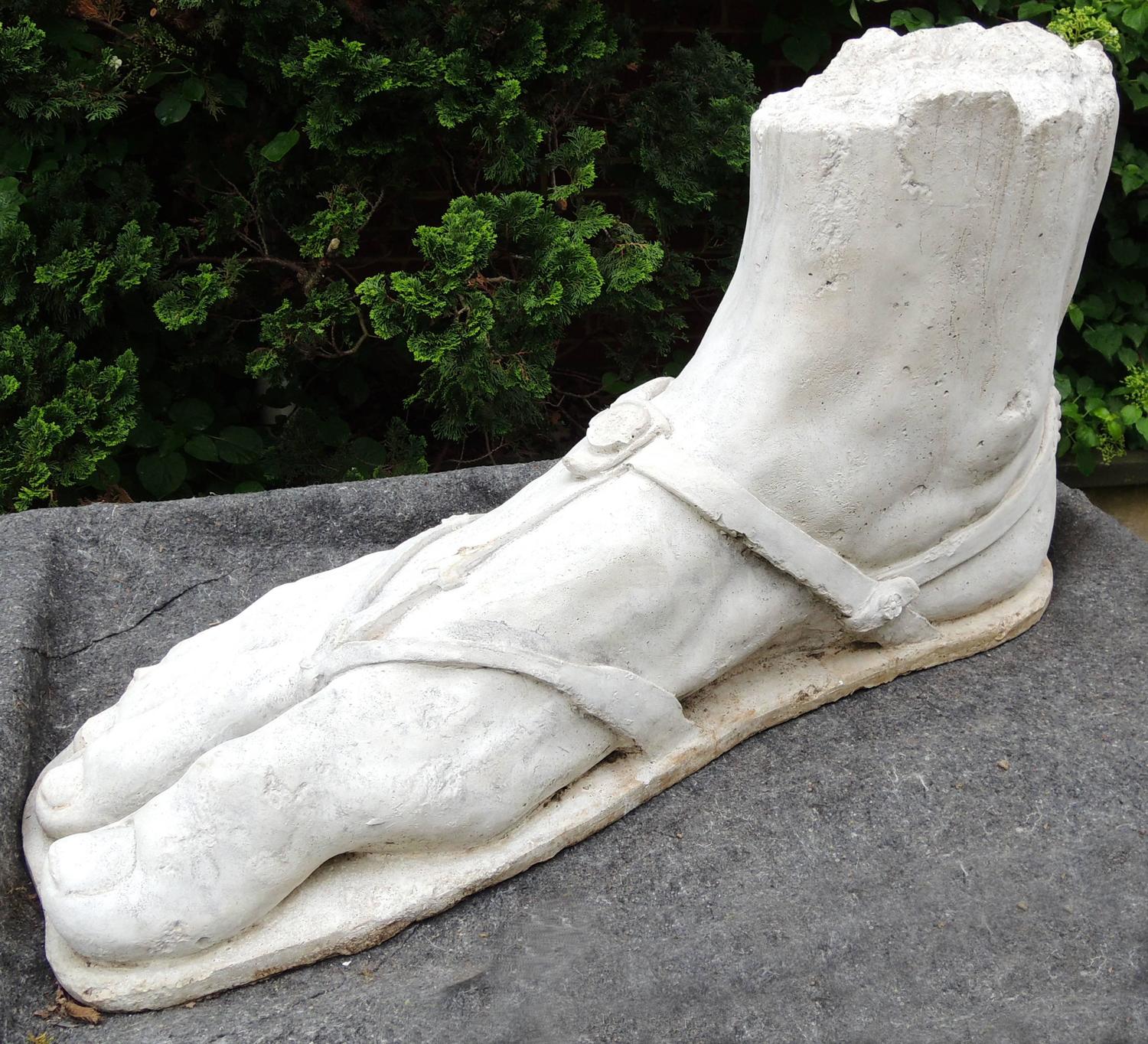 Monumental Cast Stone Classical Roman Foot For Sale at 1stdibs