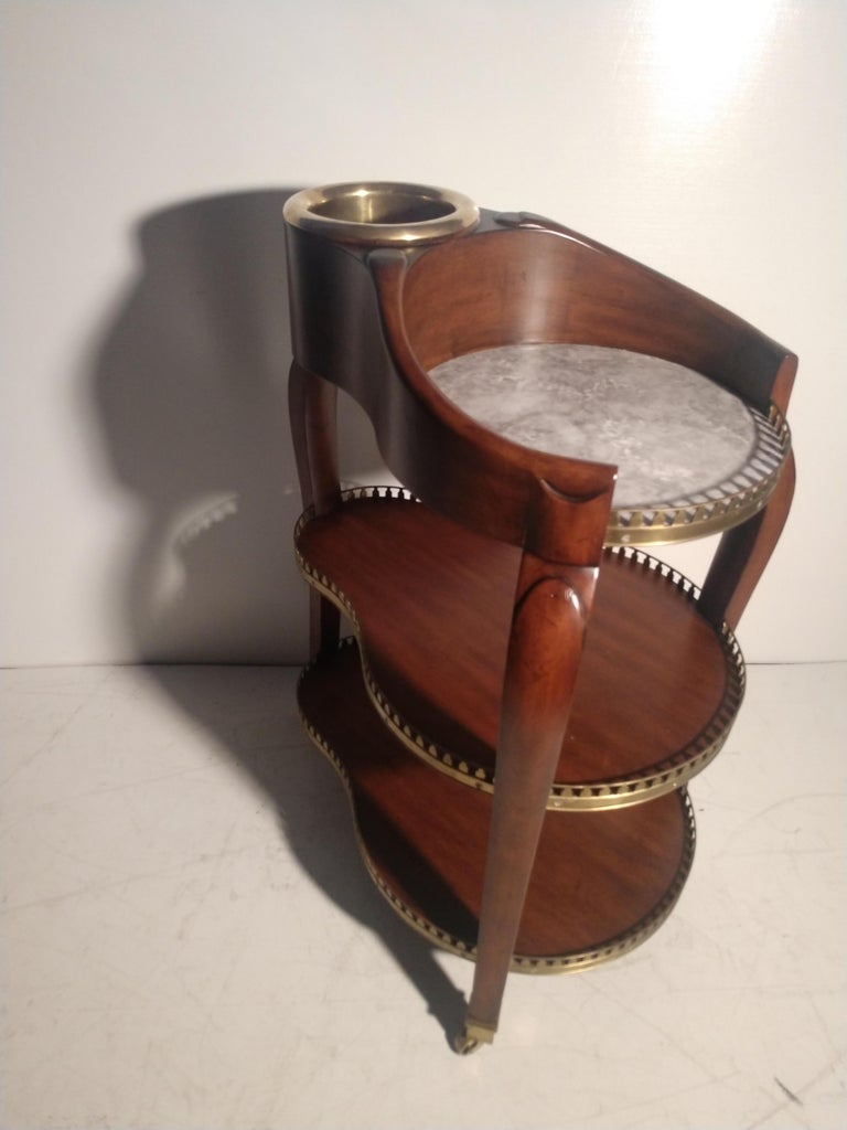 Midcentury Neoclassical Mahogany Bar Cart Wine Trolley at 1stDibs