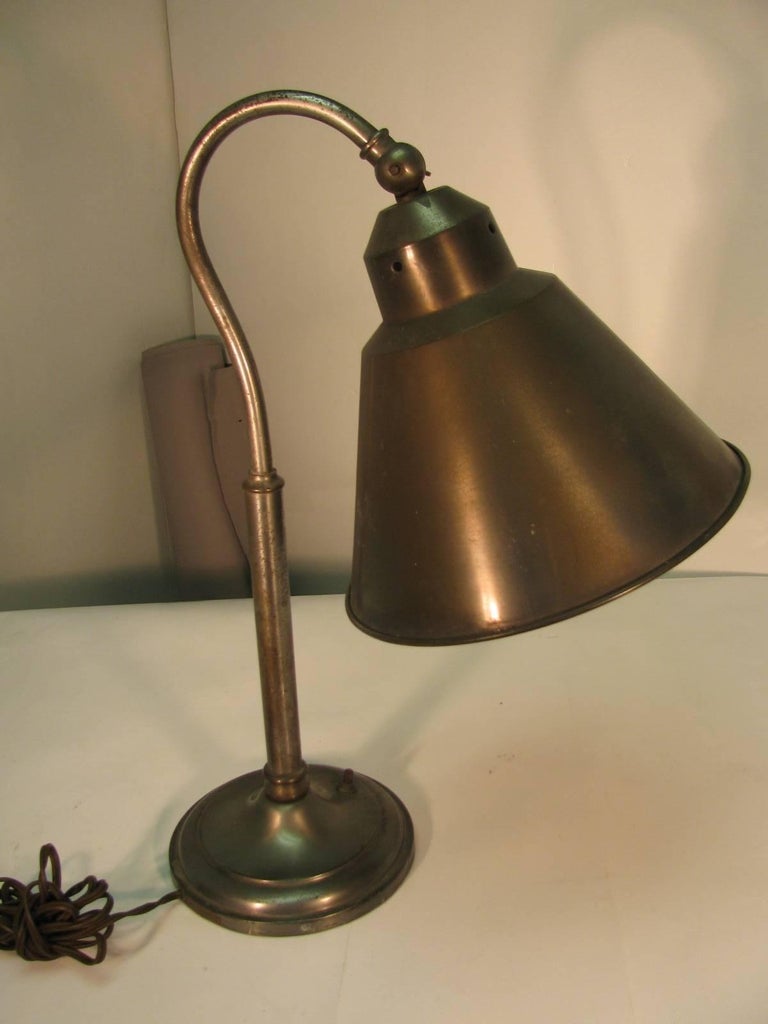 Pair of Mid-Century Modern Steel Desk Table Lamps For Sale at 1stDibs