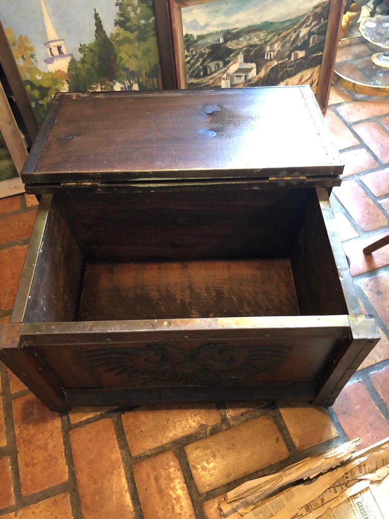 Antique Brass Firewood Box at 1stDibs