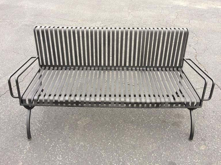 Rare Handmade Mid-Century Steel Bench at 1stDibs