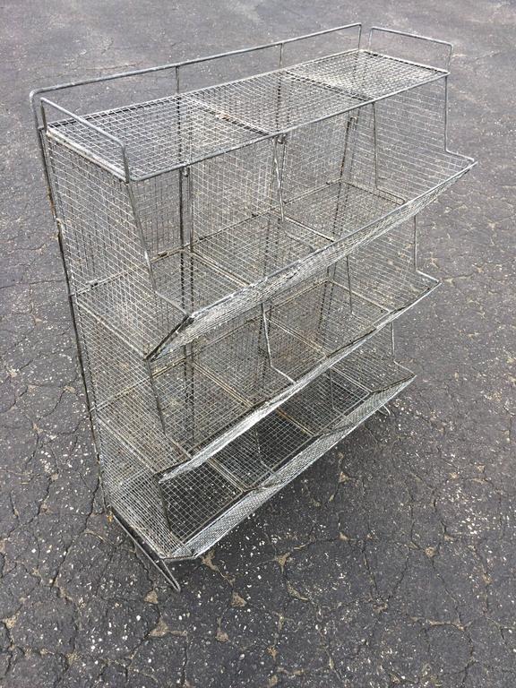 Industrial Style Wire Mesh Storage Bin at 1stDibs