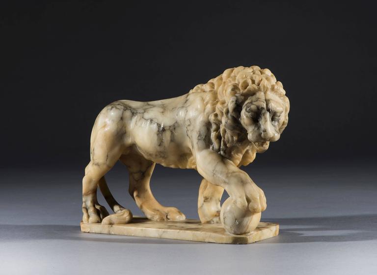 19th Century Grand Tour Italian Carved Alabaster Lion at 1stDibs