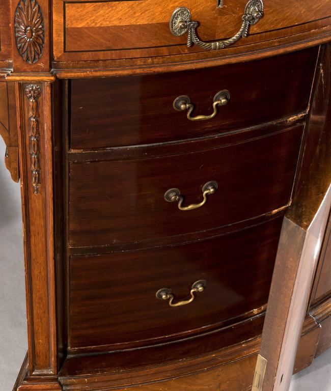 Edwardian 20th Century 'Sheraton Style' Mahogany Breakfront Oval-Shaped ...