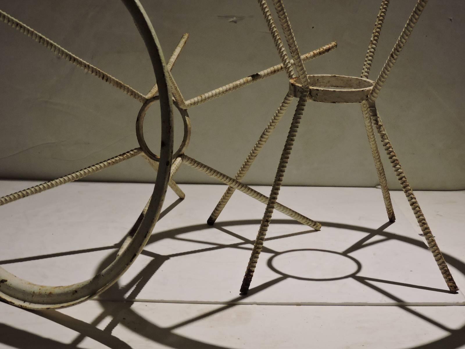 Mid-20th Century X Base Iron Rebar Tables at 1stDibs | rebar table base