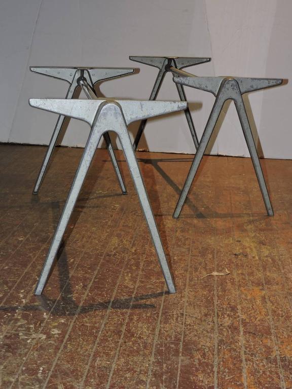Jean Prouve Style Aluminum Compass Table Bases at 1stDibs