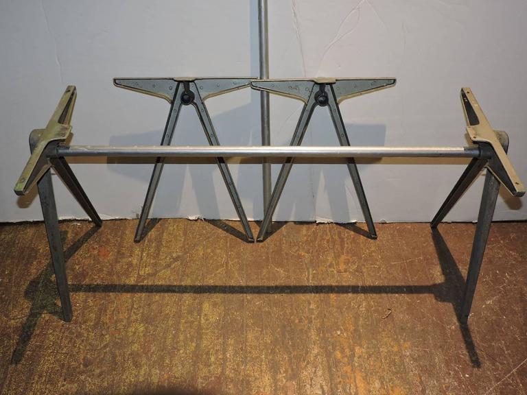 Jean Prouve Style Aluminum Compass Table Bases at 1stDibs