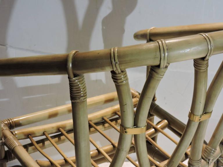 Ficks Reed Bamboo and Brass Lounge Chairs at 1stDibs | ficks reed furniture