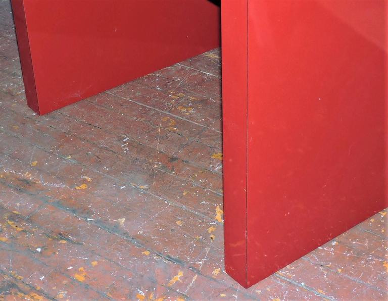 Big Cherry Red Laminate Parsons Table For Sale at 1stDibs