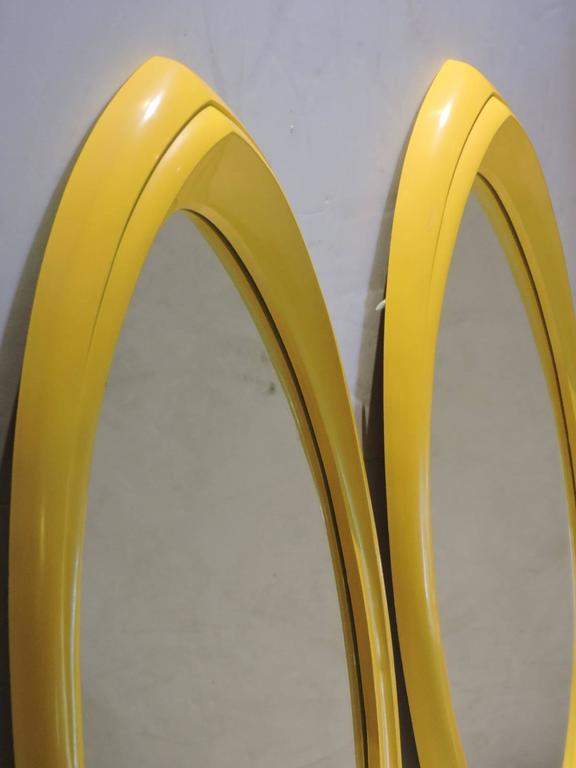 1970s Op Art Yellow Resin Oval Eyeball Mirrors at 1stDibs
