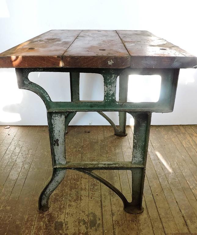 Antique Industrial Work Table at 1stDibs