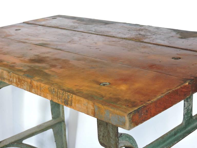 Antique Industrial Work Table at 1stDibs