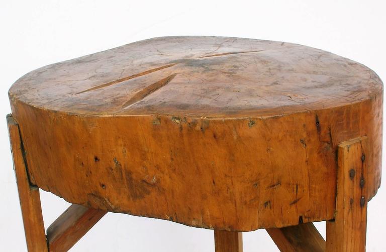 American Rustic Butcher Block Table at 1stDibs