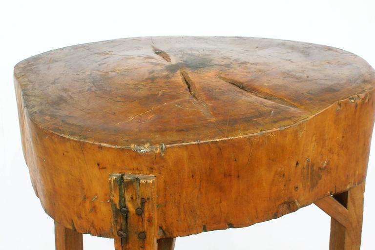 American Rustic Butcher Block Table at 1stDibs