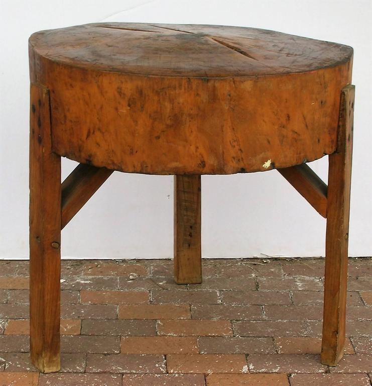 American Rustic Butcher Block Table at 1stDibs