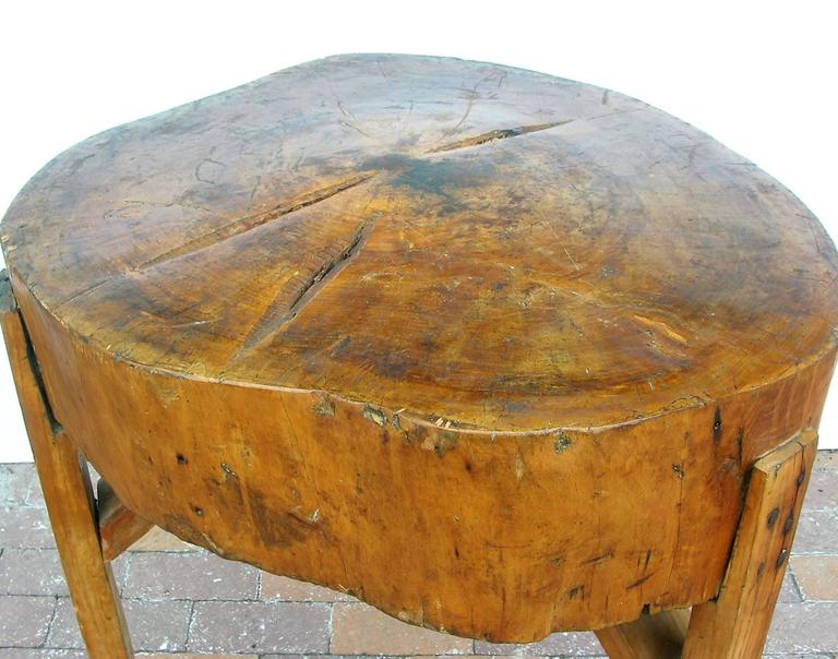 American Rustic Butcher Block Table at 1stDibs