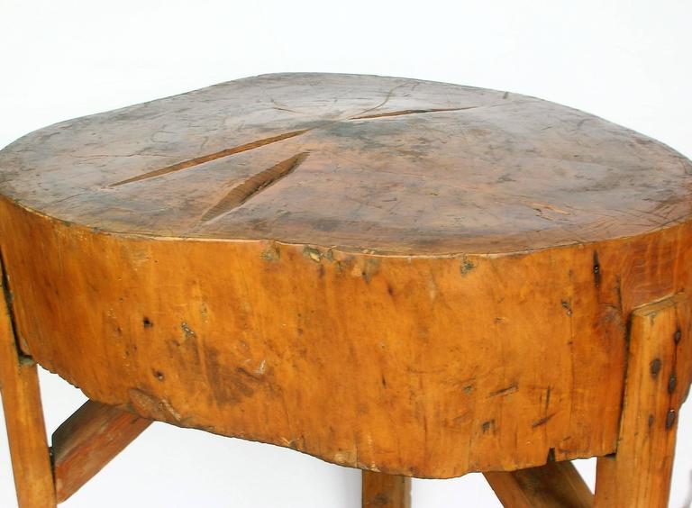 American Rustic Butcher Block Table at 1stDibs
