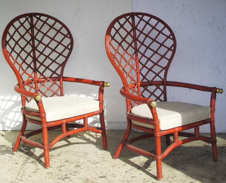 Big Balloon Back Rattan Chairs at 1stDibs