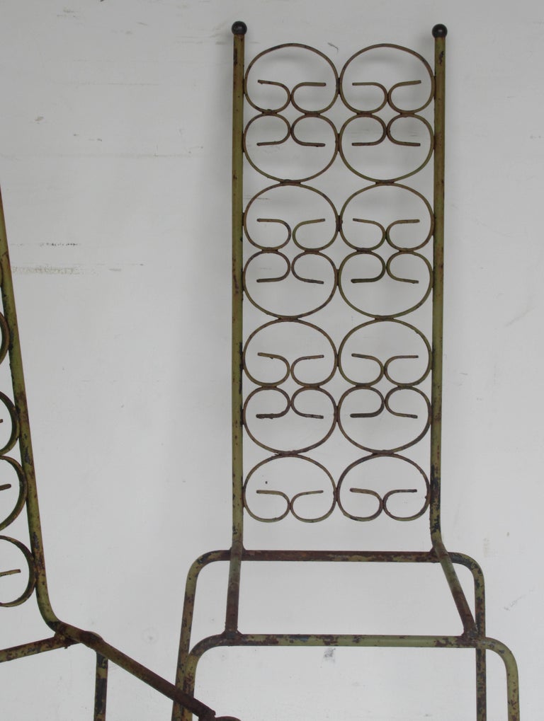 Ribbon Back Iron Chairs Arthur Umanoff For Sale at 1stDibs