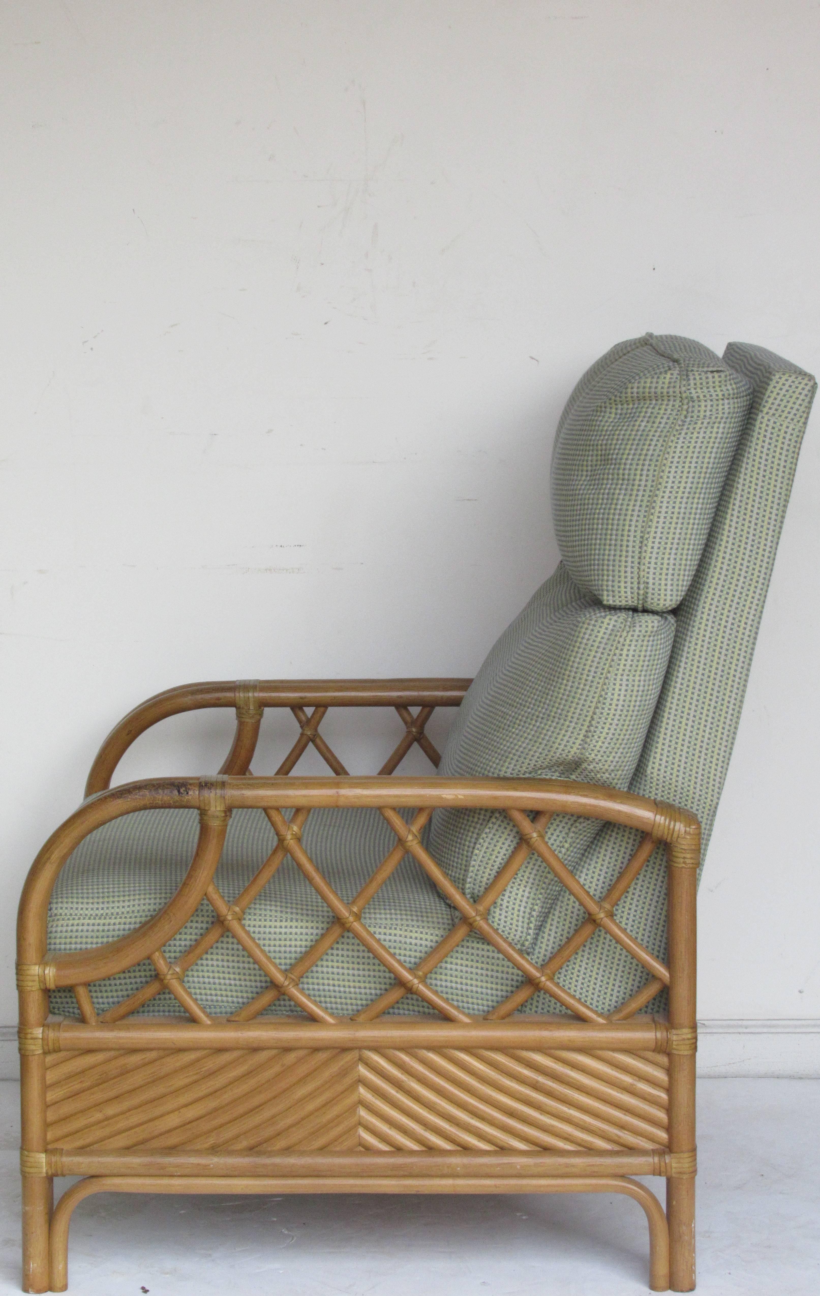 Rattan Reclining Lounge Chair at 1stDibs | rattan lounge chair ...