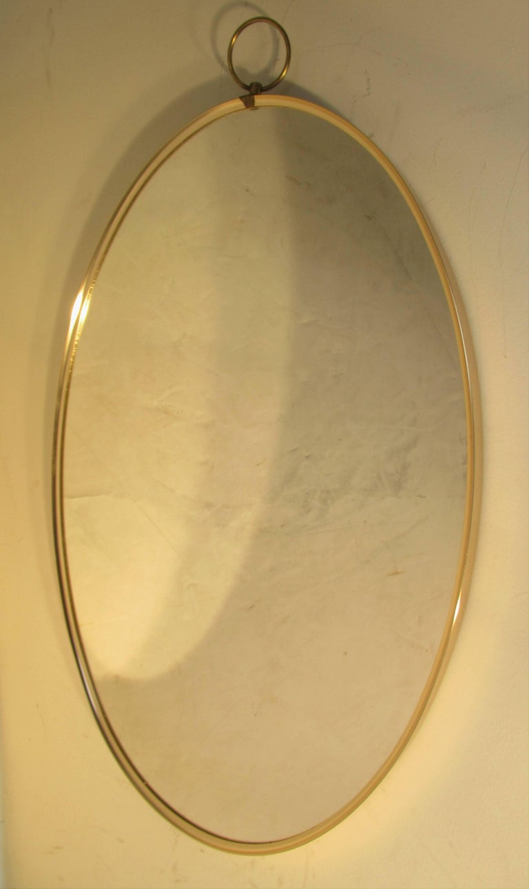 Ring Top Oval Brass Mirror at 1stDibs