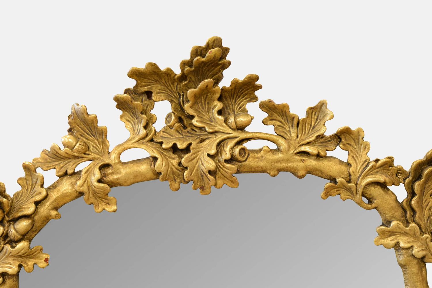 Gilded Mirror with Oak Leaf Border at 1stdibs