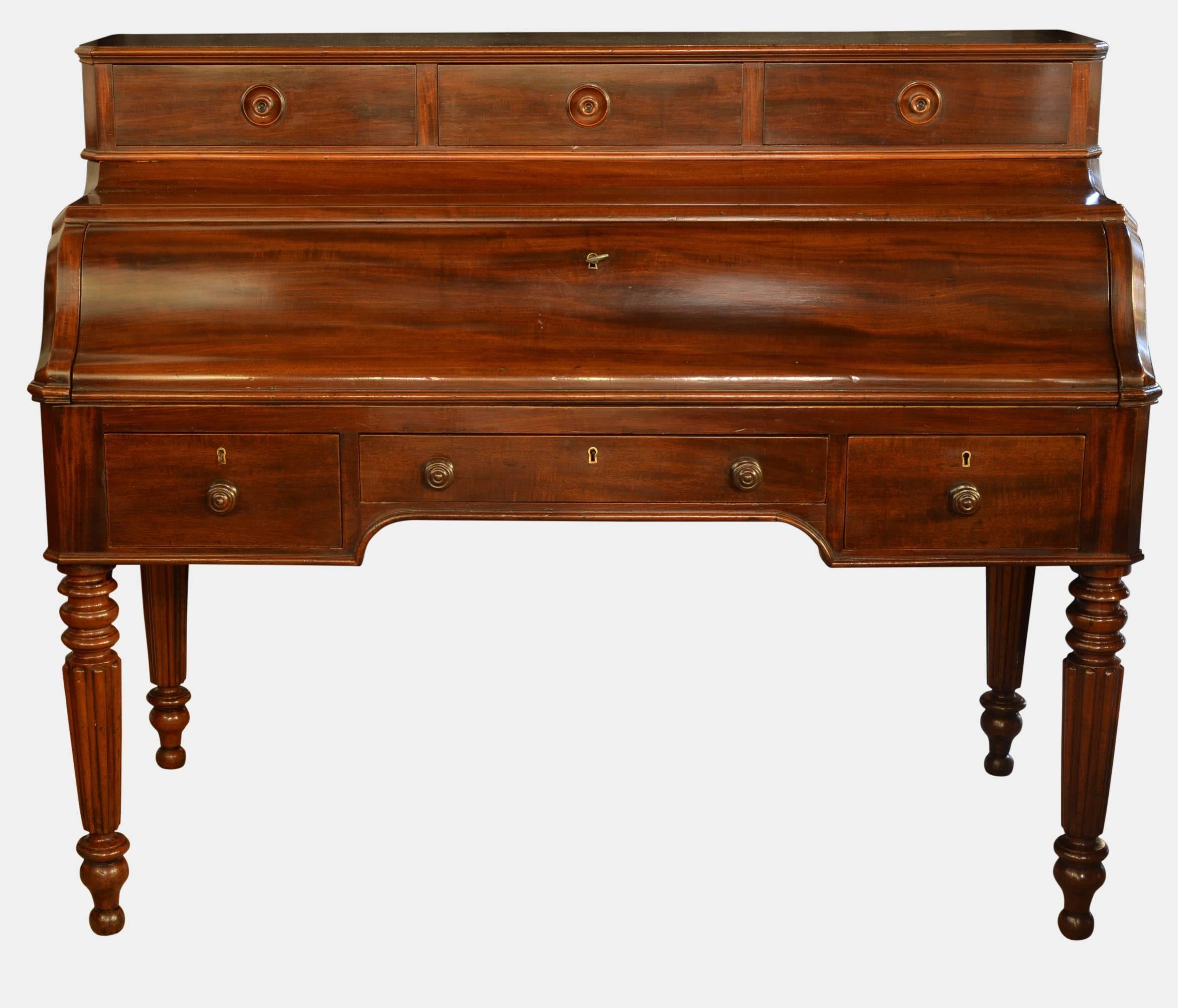 French Mahogany Piano Front Writing Table For Sale at 1stDibs