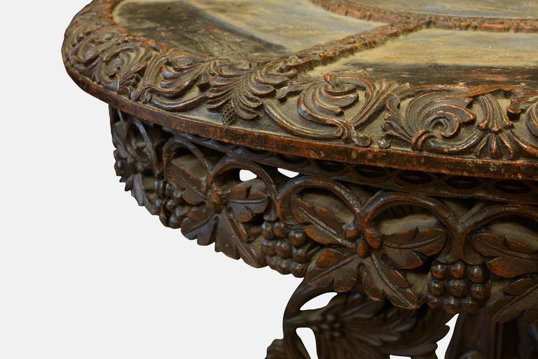 Indian Carved and Painted Table For Sale at 1stDibs
