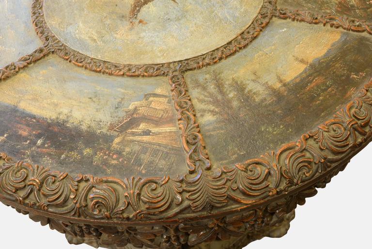 Indian Carved and Painted Table For Sale at 1stDibs