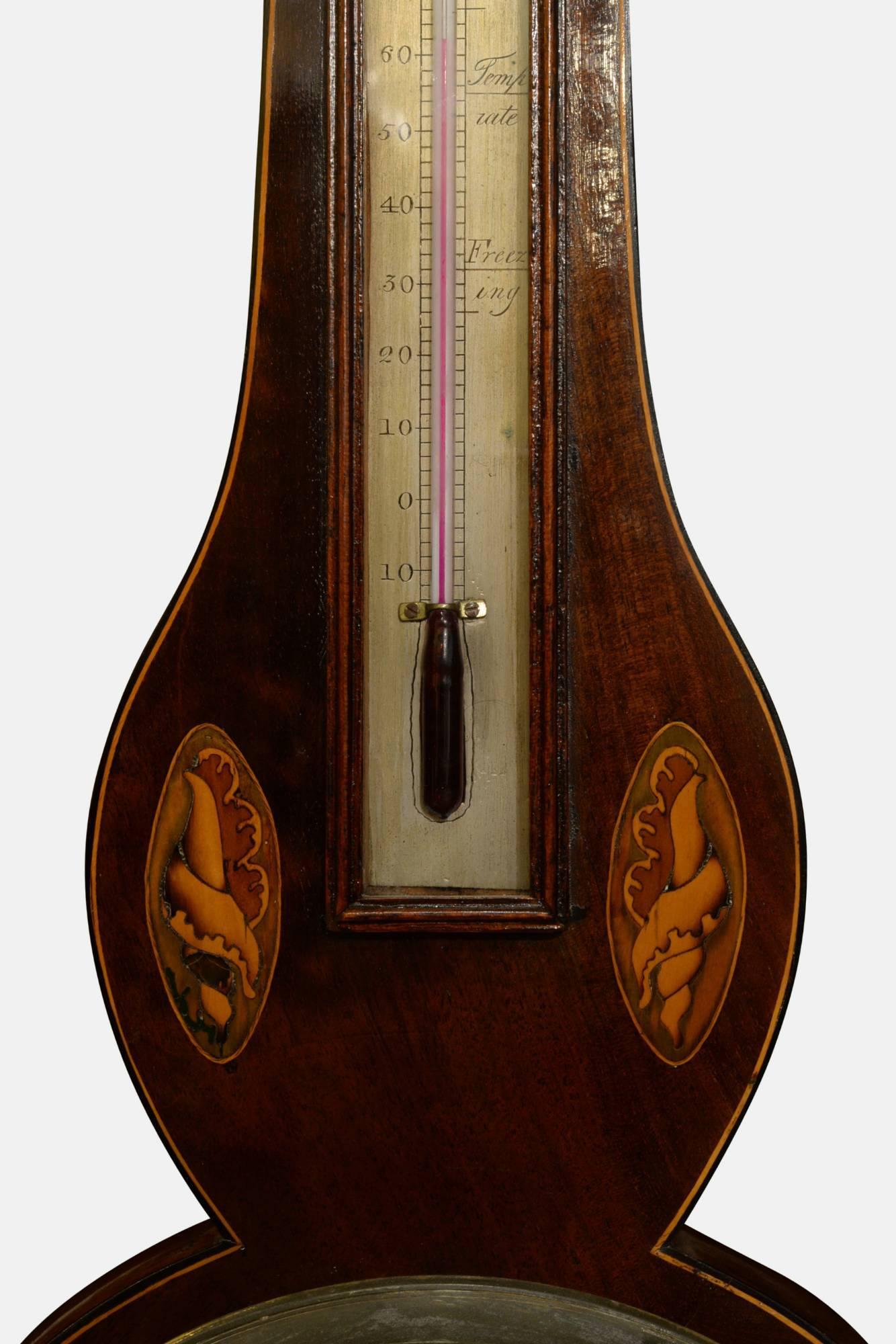 19th Century Inlaid Wheel Barometer For Sale at 1stDibs