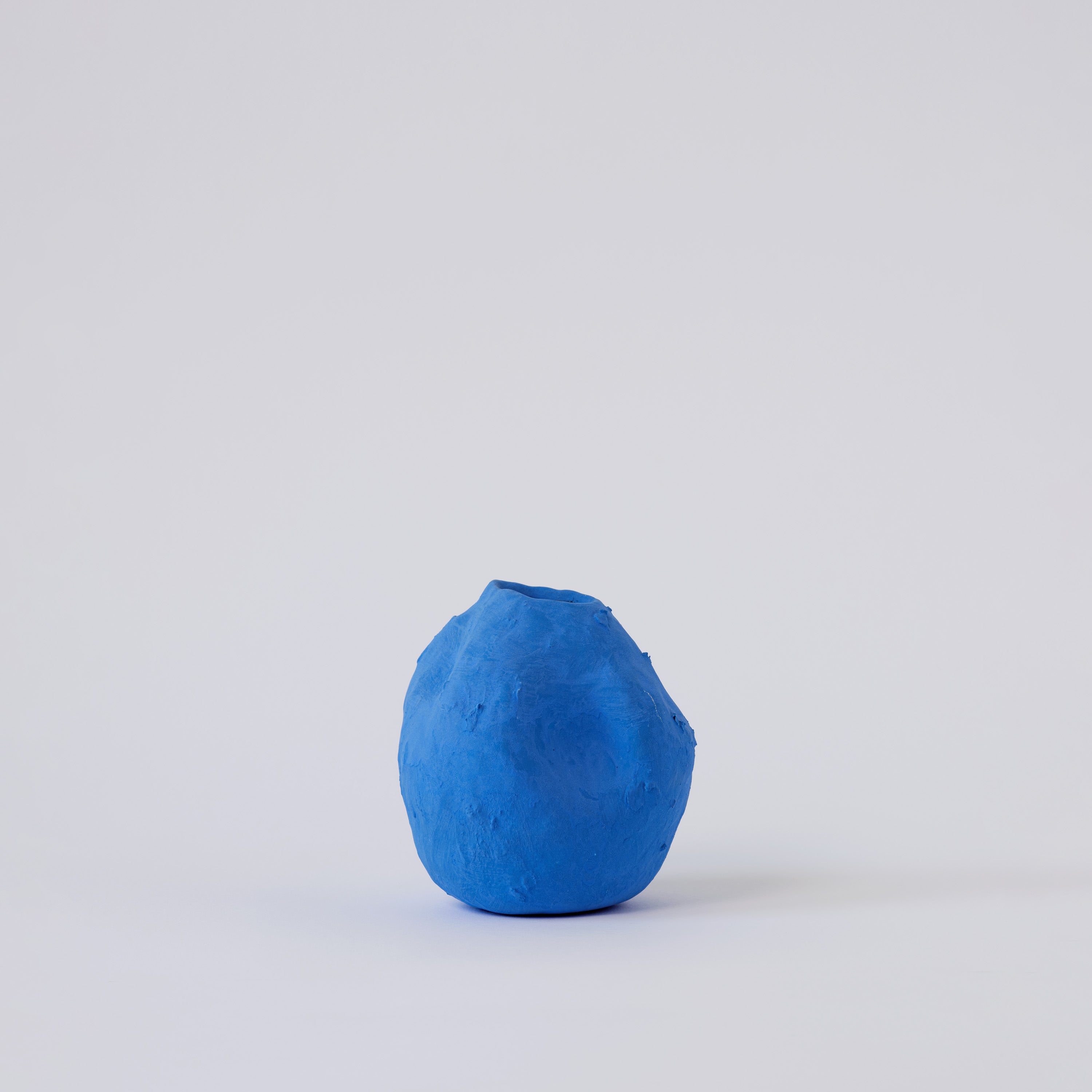 Hand-crafted Porcelain Matte Blue Georgia Vase For Sale at 1stDibs