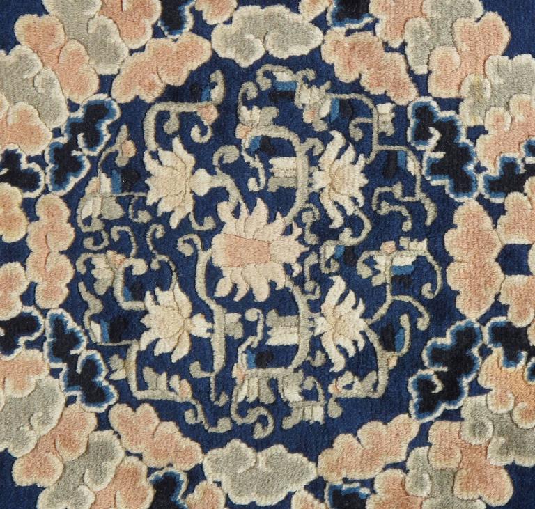 Antique Peking Chinese Rug, Handmade Oriental Rug, Blue, Ivory, Peach ...