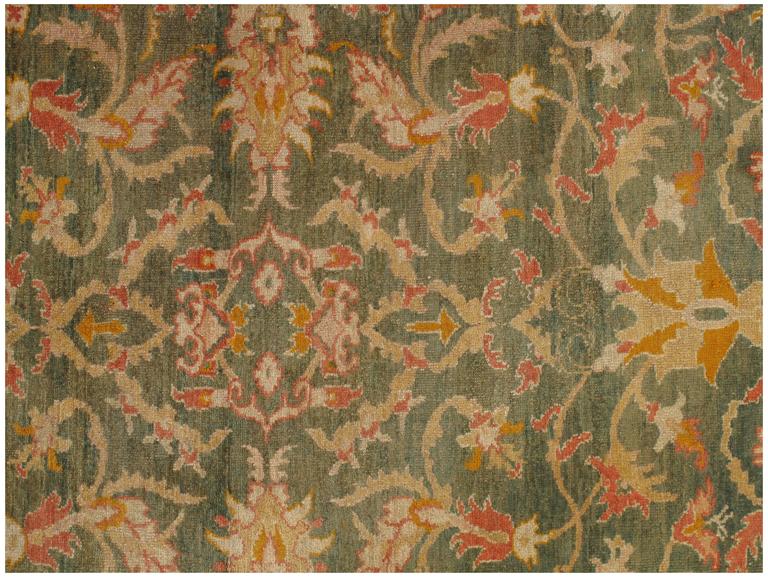 Oushak Carpet, Turkish Rugs, Handmade Oriental Rugs, Blue Green Coral ...