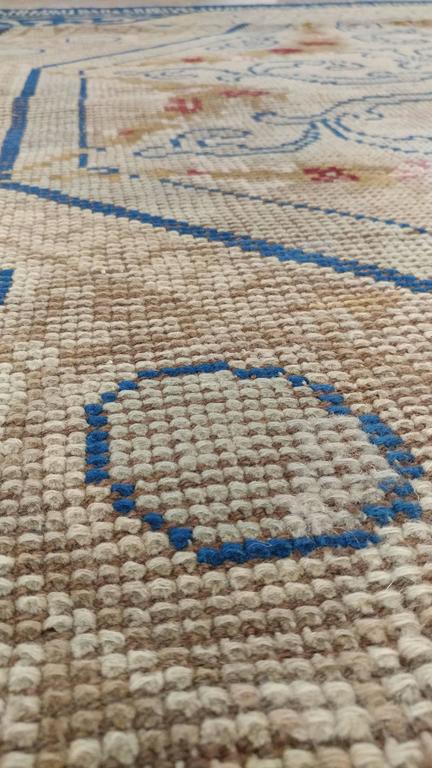 Antique English Carpet, Finely Woven Blue Cream Carpet, Blue Rug, Hand ...
