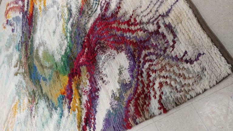 Vintage Rya Handmade Carpet, Multicolor Wool Carpet-Colorful, Vibrant ...