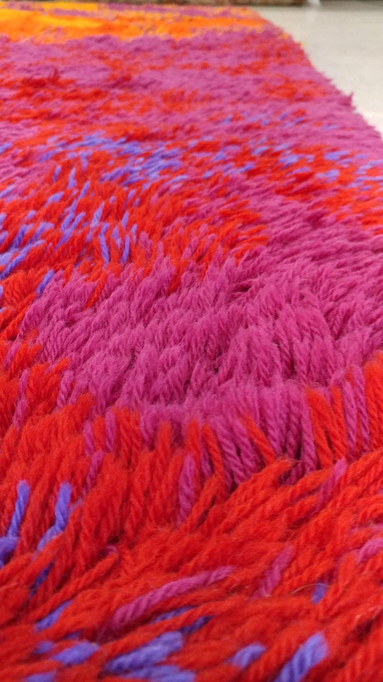 Vintage Rya Carpet, Swedish, Colorful, Mid-Century Modern For Sale at ...